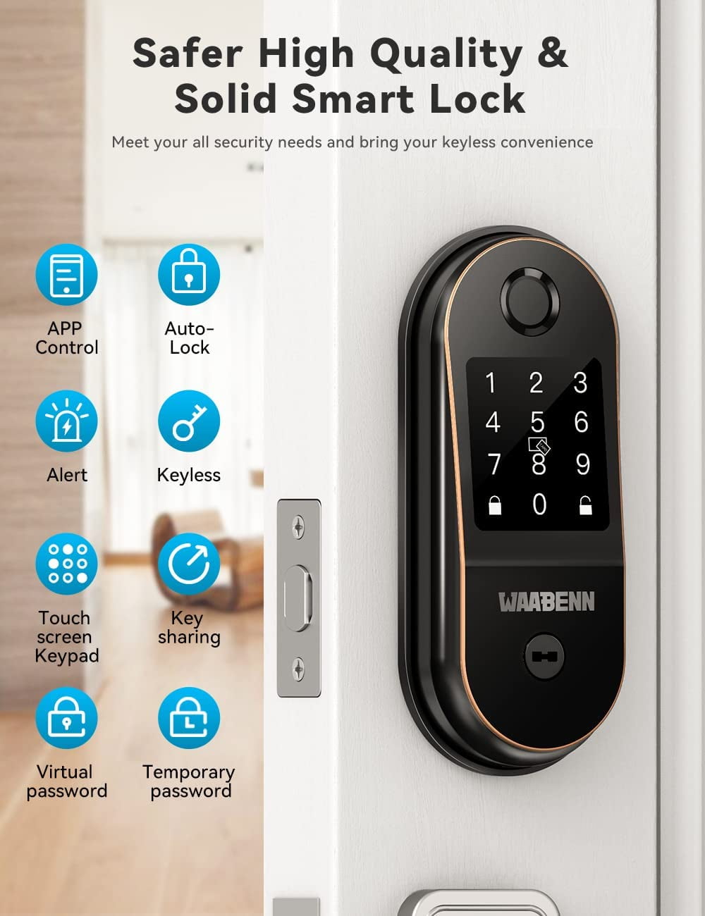 Smart Lock 5 in 1 Fingerprint Bluetooth Deadbolt | Ubuy Nepal