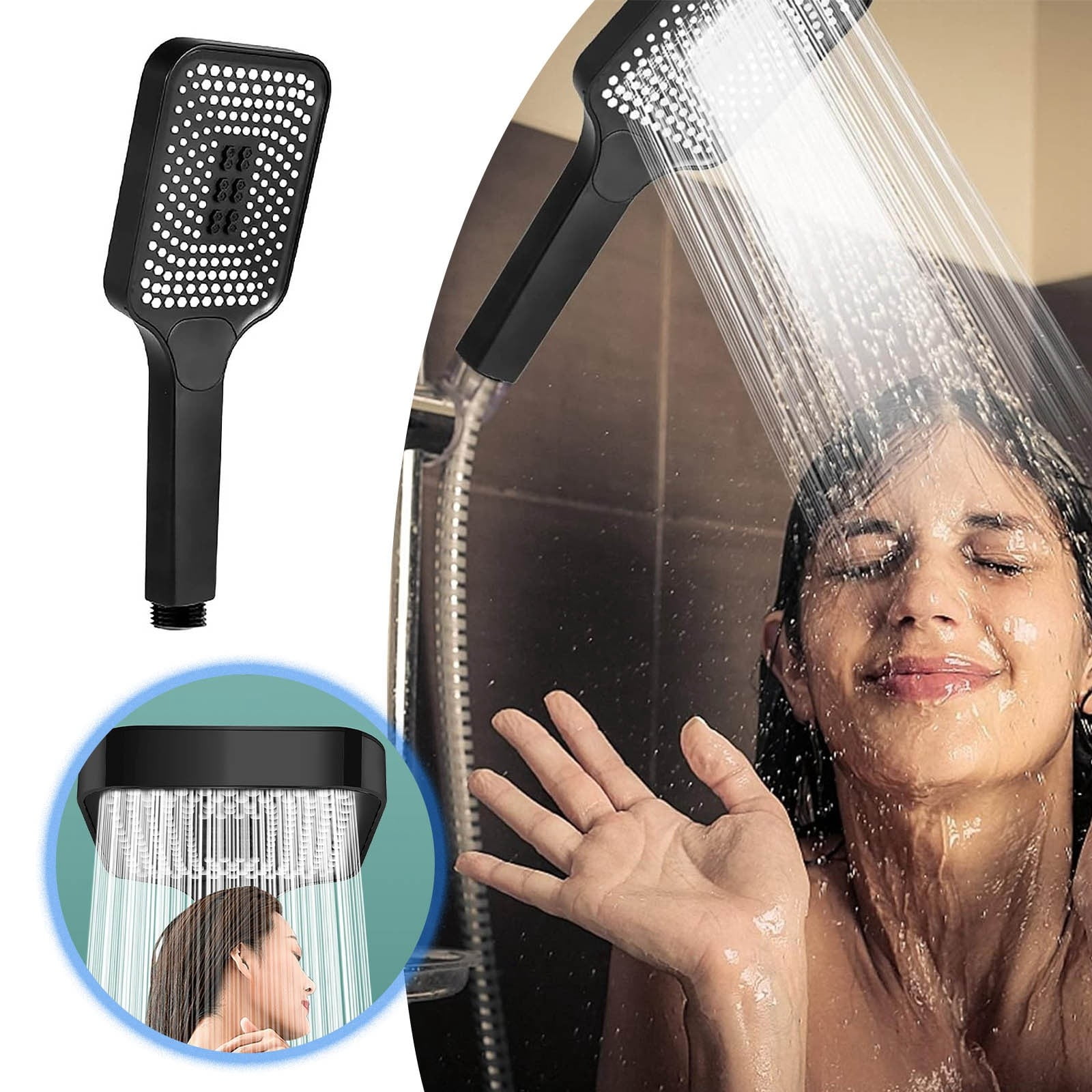 Shower High Pressure Hand Shower Head High Pressure Hard Water 4 Spray ...