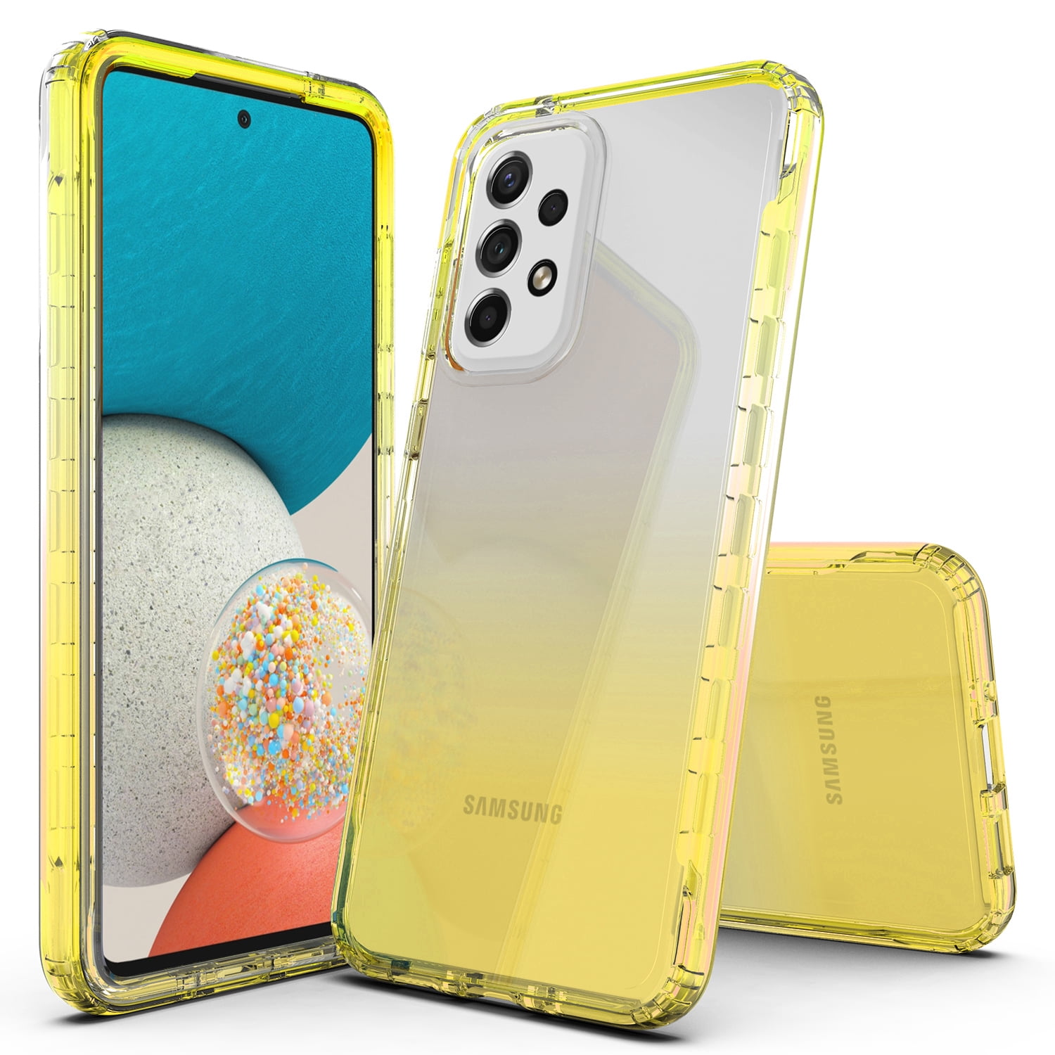 Samsung Galaxy A73 Case, Rosebono Hybrid Gradient Transparent Soft TPU ...