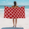 Beach Towel Moroccan Pattern Bath Pool Towels Geometric Trellis Red ...