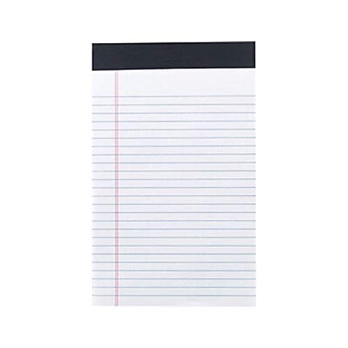 MyOfficeInnovations Notepads 5" x 8" Narrow White 50 Sheets/Pad 12 Pads ...