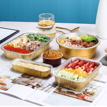 Rectangular golden tin carton air fryer home oven disposable packaging ...