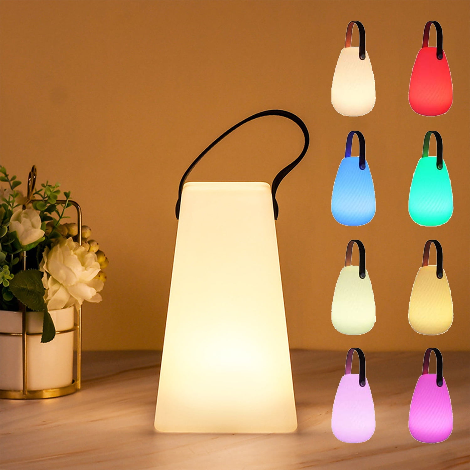 OFOCASE LED Table Lamp Dimmable RGB Wireless 8 Colors with Remote ...