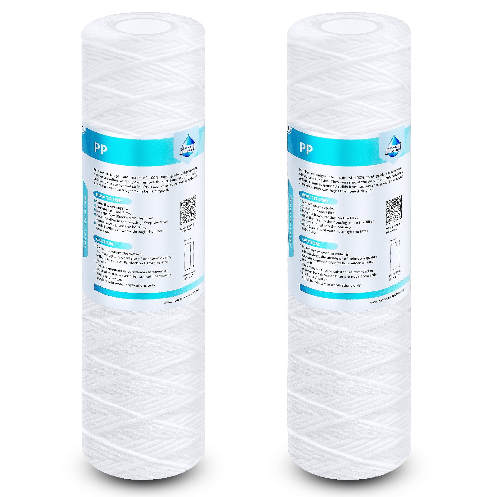 Membrane Solutions Whole House & Well String Wound 10 Micron 10"x2.5 ...