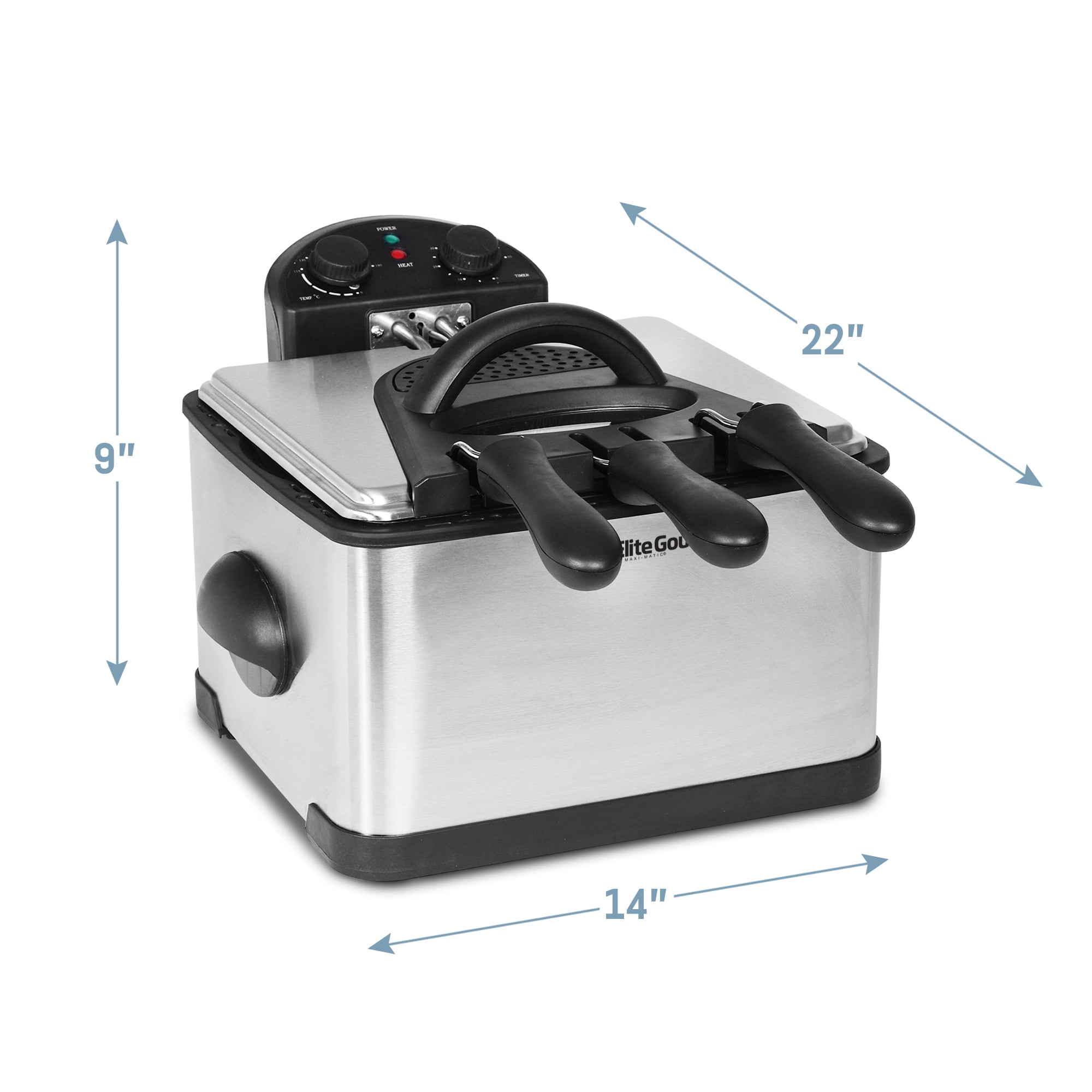 Elite Platinum 4Qt. Dual Deep Fryer with 3 baskets EDF-401T - Walmart.com