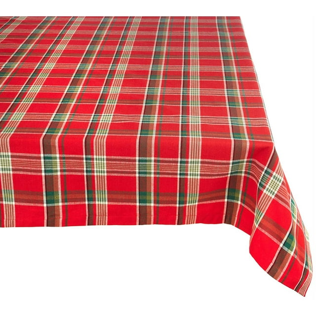 Design Imports Tango Red Plaid Tablecloth 60 X 120", Seats 10-12 ...