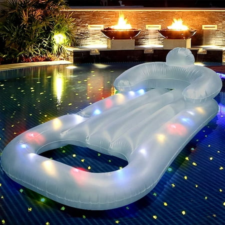 Inflatable Float with Lights Inflatable Lounge Pool Float Floatie Ride ...