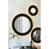 CC Home Furnishings LED Lighted Round Wall Mirror - 31.5" - Black and ...