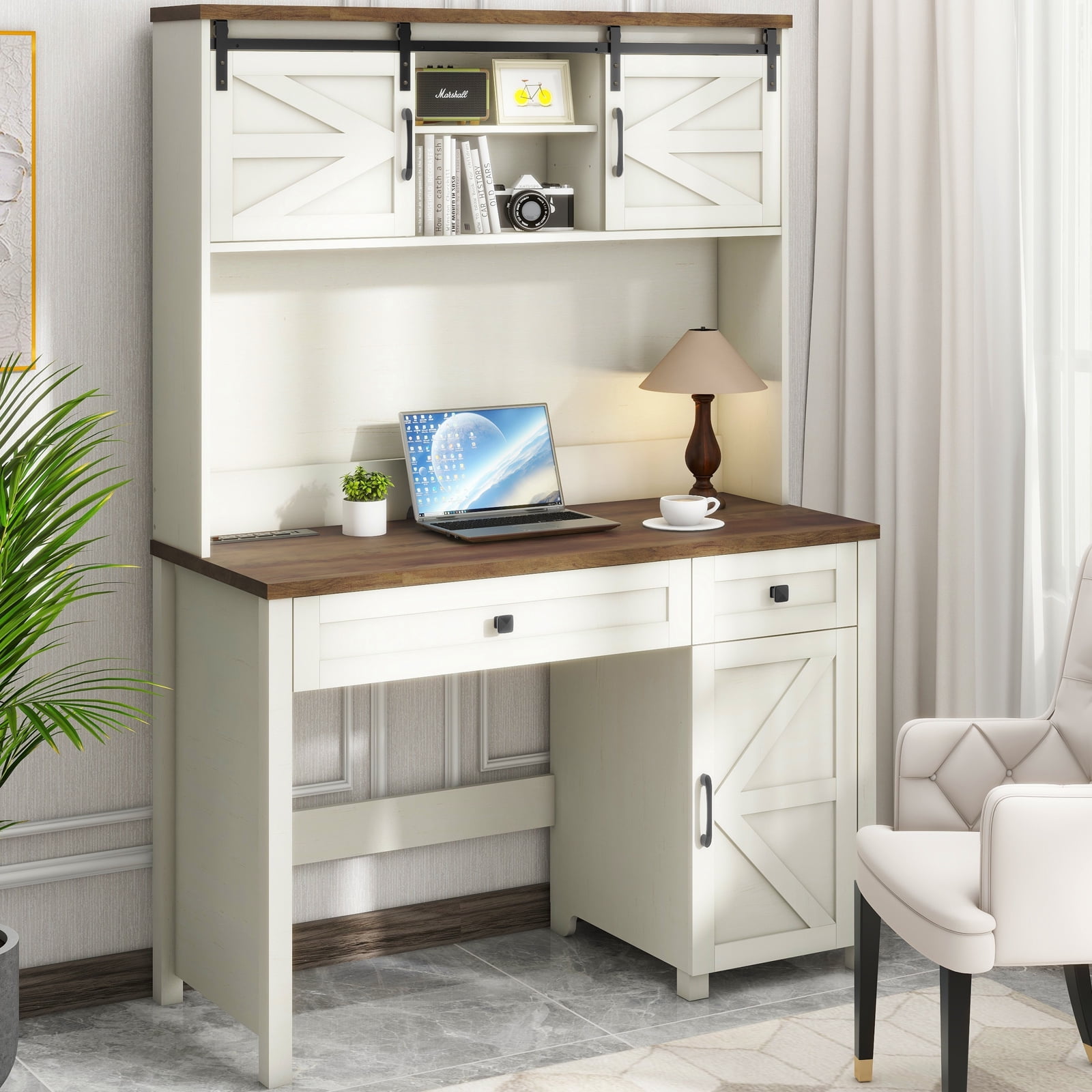 Click here for Veanerwood Farmhouse 47 Executive Desk  Computer D... prices