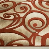 Allstar Orange Woven Hand Carved Evolution Swirl Design Area Rug (3' 9 ...