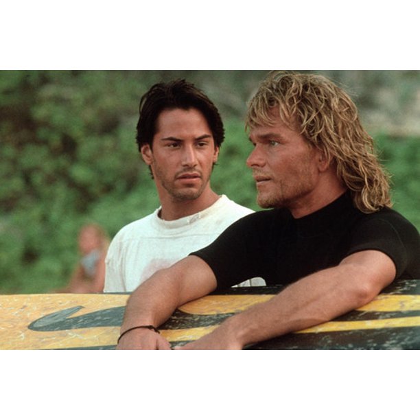 Keanu Reeves Patrick Swayze Holding Surf Board Point Break 24x36 Poster ...