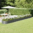 vidaXL Raised Garden Bed Raised Flower Bed Galvanized Steel Outdoor ...