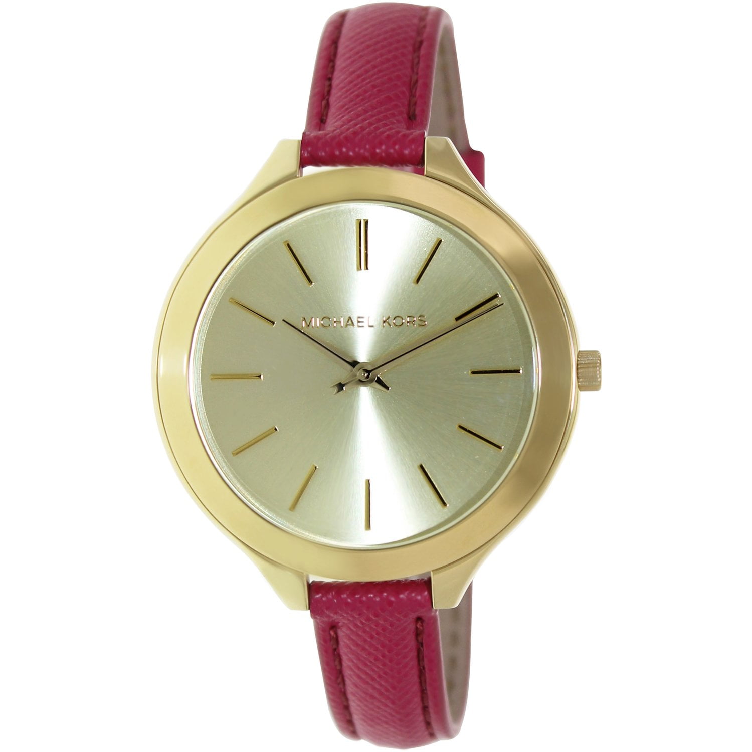 Michael Kors Women's Runway MK2298 Gold Leather Quartz Fashion Watch ...