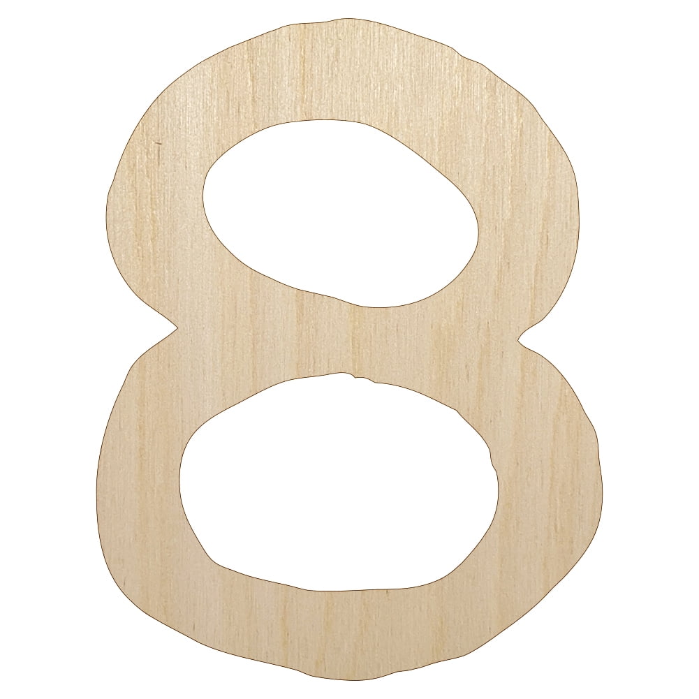 Number 8 Eight Cute Typewriter Font Wood Shape Unfinished Piece Cutout ...