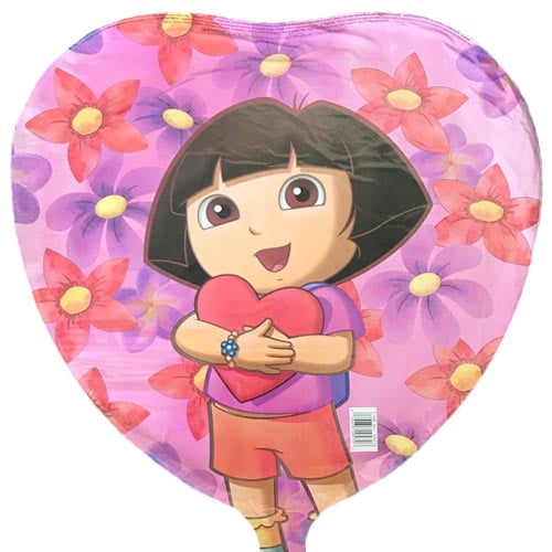 Dora the Explorer 'Floral' Heart-Shaped Foil Mylar Balloon (1ct ...