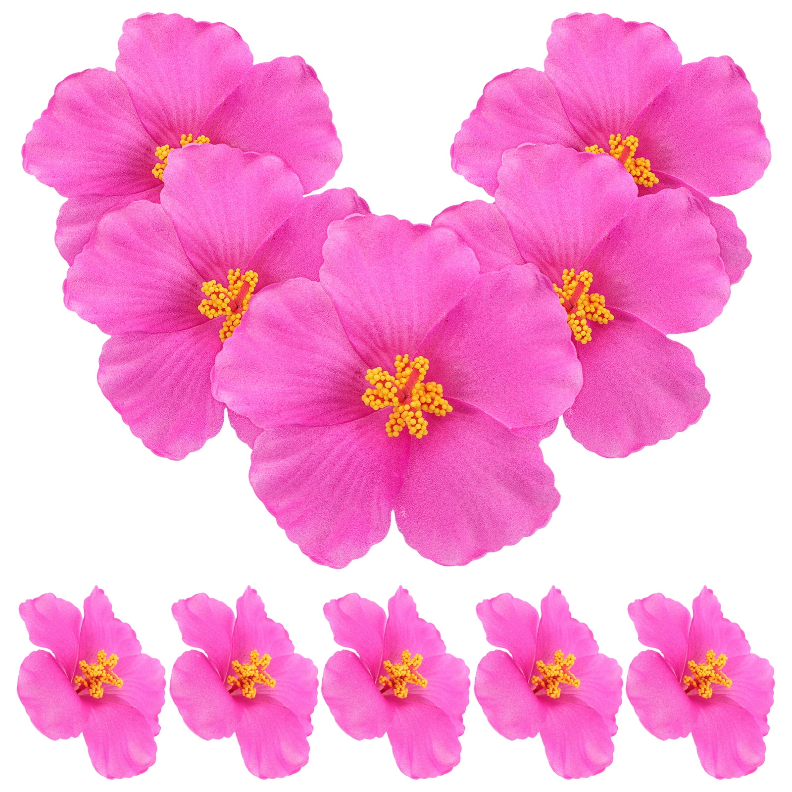 BRIGHTFUFU 10pcs flores de hibisco artificial para decoraciones de ...