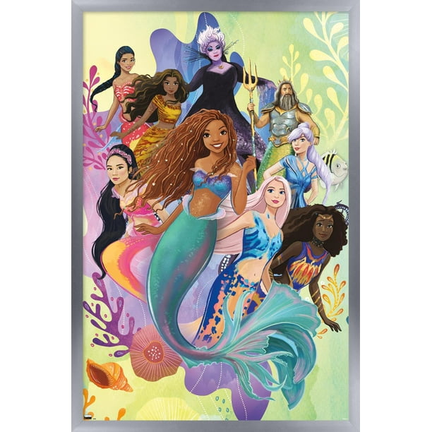 Disney Little Mermaid - Group Wall Poster, 22.375" x 34" Framed ...