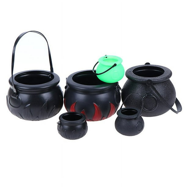 AMERTEER Halloween Candy Kettles Pot Halloween Cauldron Bucket With ...