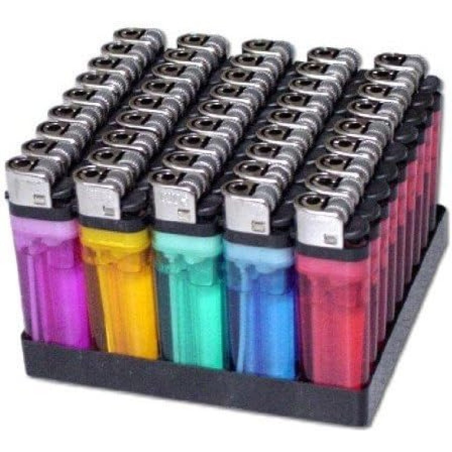 Disposable Lighters, Assorted Colors With Stand. Sold As a 50 Pack ...