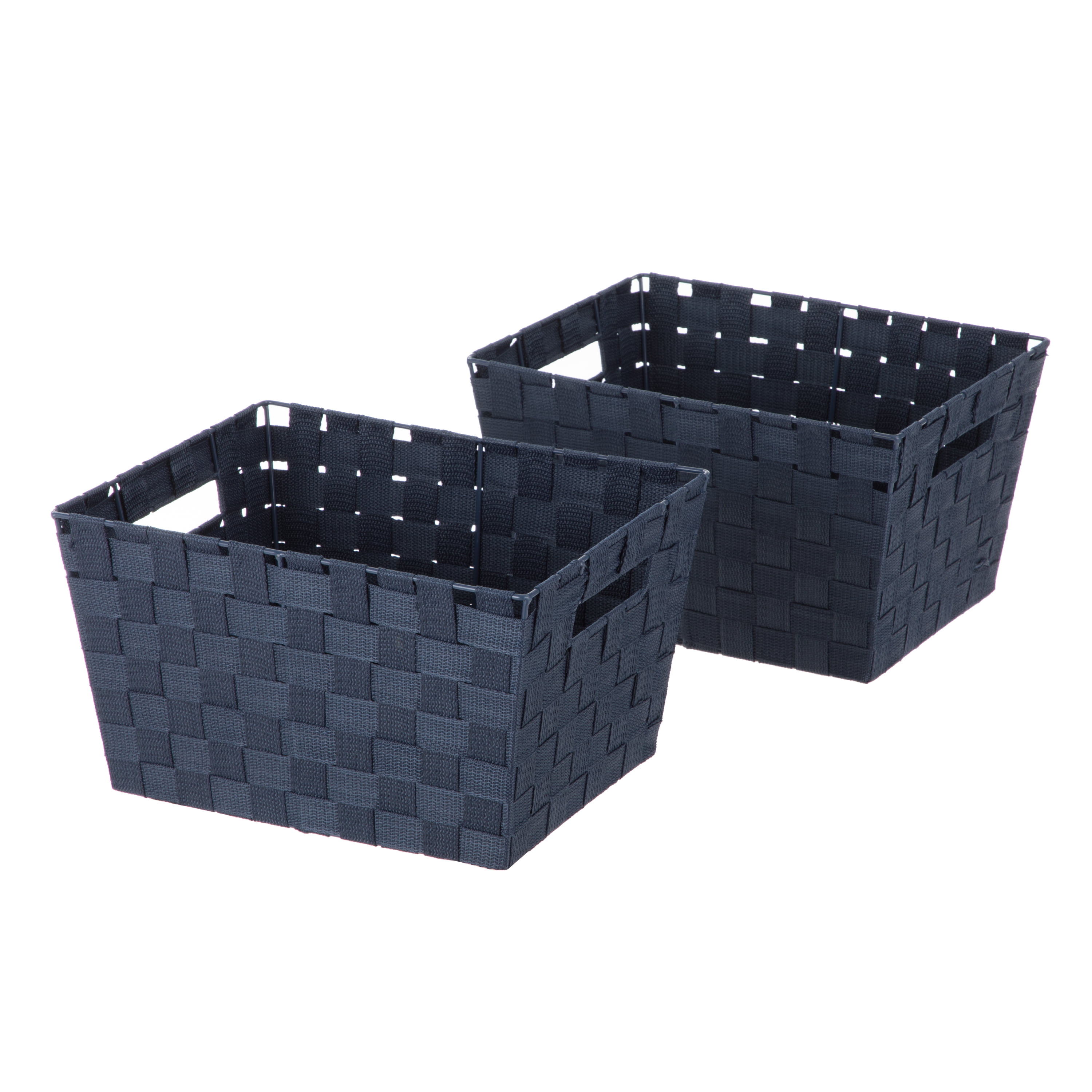 Mainstays 2-Piece Navy Nylon Storage Basket Set with Handles - Walmart.com