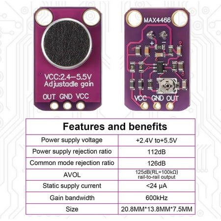 10 Pieces Electret Microphone Amplifier Adjustable MAX4466 Module ...