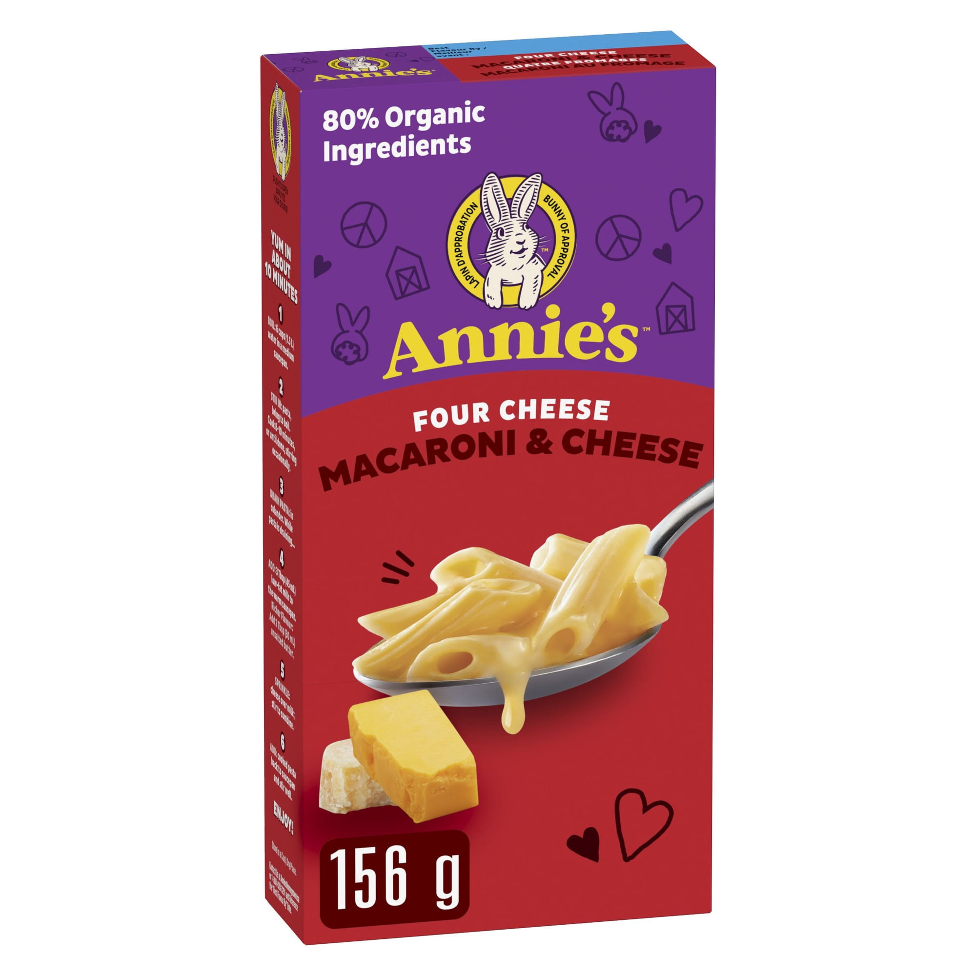 Click here for Annies Ah 80org Mac Chs Four Cheese 156 G prices