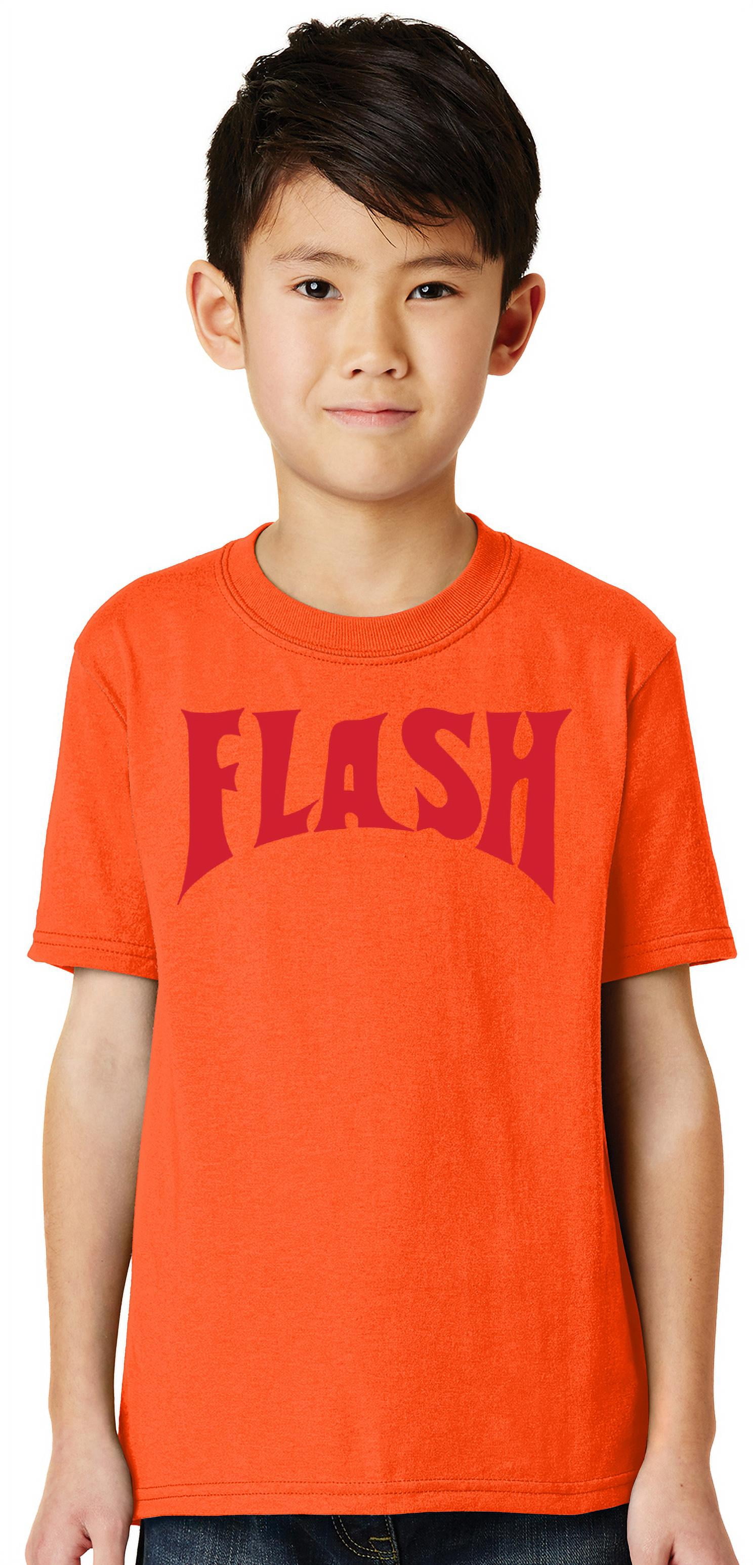 High Visibility Kids FLASH T-shirt - Safety Orange, Extra Small (front ...
