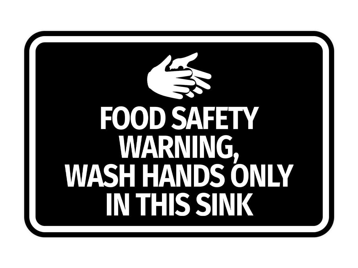 Signs ByLITA Classic Framed Food Safety Warning, Wash Hands Only In ...