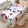 Patriotic Red White and Blue Star Pattern Tablecloth 4th of July Decor ...