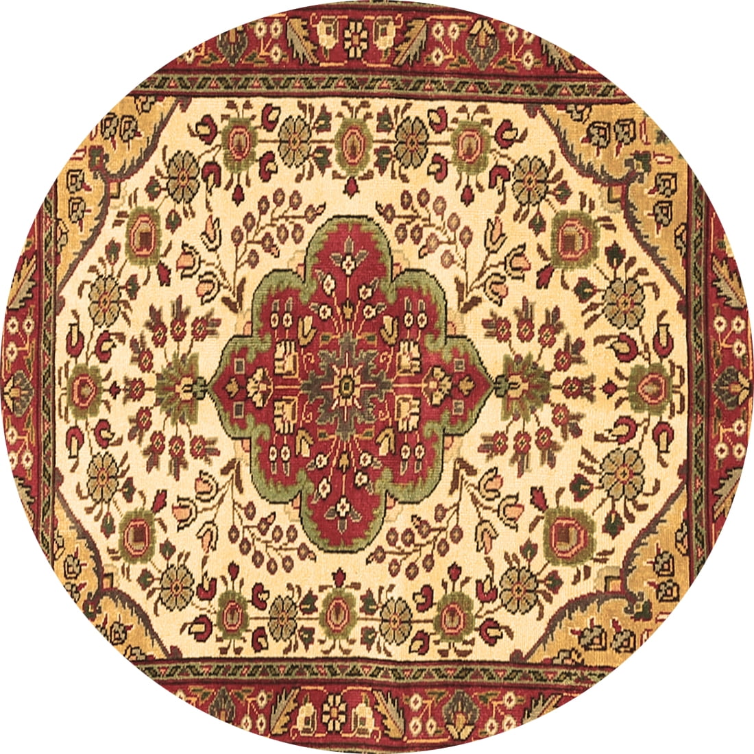 Ahgly Company Indoor Round Persian Brown Traditional Area Rugs, 5 ...