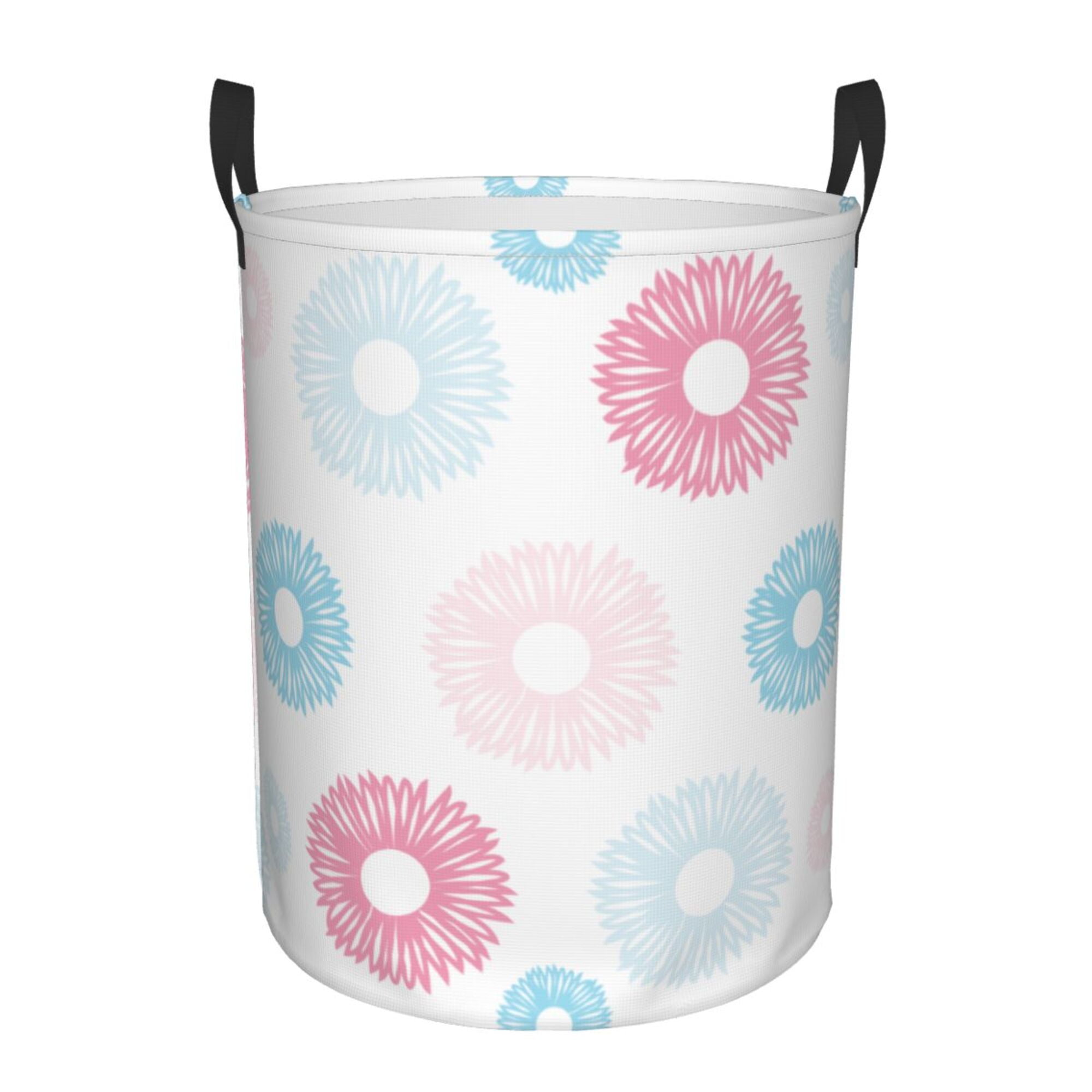 LNWH Laundry Basket, Light Colored Floral Pattern Foldable Laundry ...