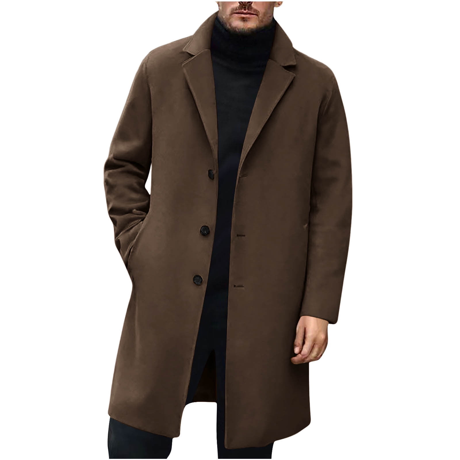 Click here for Lmkihusa Mens Warm Winter Trench Coat Single Breas... prices