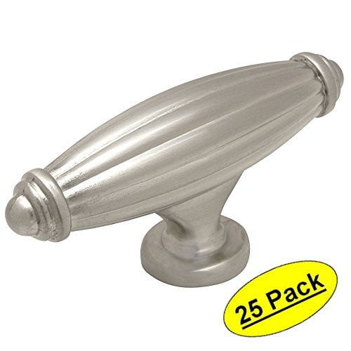 Cosmas 7121SN Satin Nickel Country Style Cabinet Hardware Ribbed Knob ...