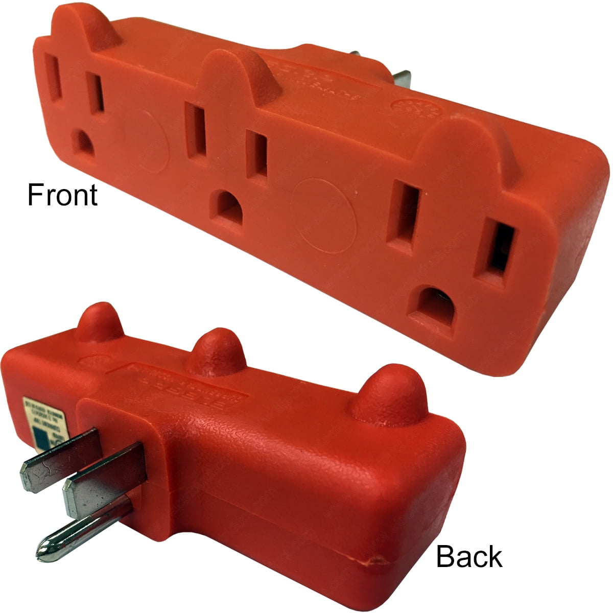3 Outlet Grounded High-Impart Plastic Adapter - 3 Pack - Electriduct ...