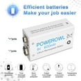 POWEROWL 9V Rechargeable Batteries 600mAh, 4-Pack NiMH with 4-Bay ...