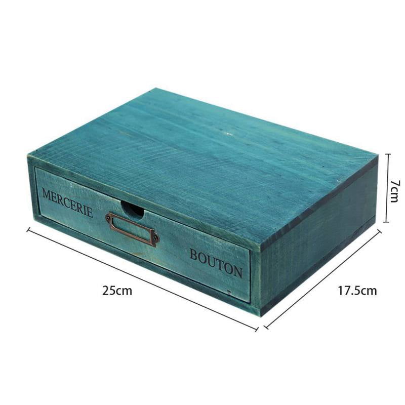 Small Wood Desktop Organizer Storage Box with Drawers, French Design ...