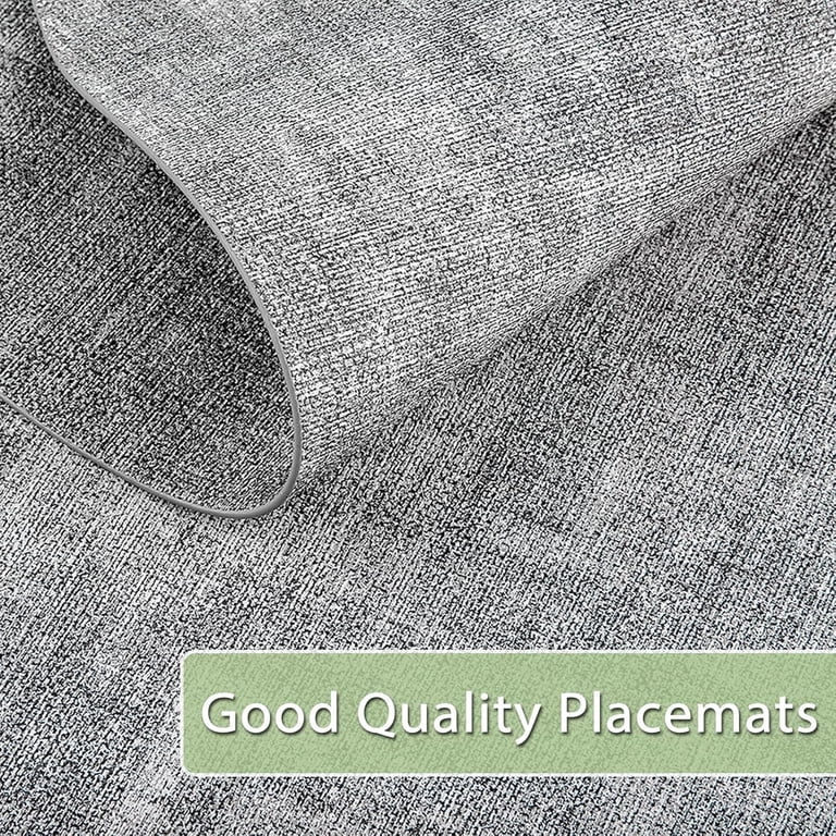 Faux Leather Oval Placemats Set of 8, Grey | Non-Slip & Heat Resistant ...
