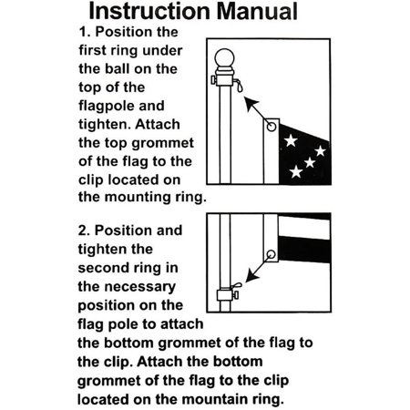 Flag Pole Rings 360 Degree Rotating Flagpole Flag Mounting Rings ...
