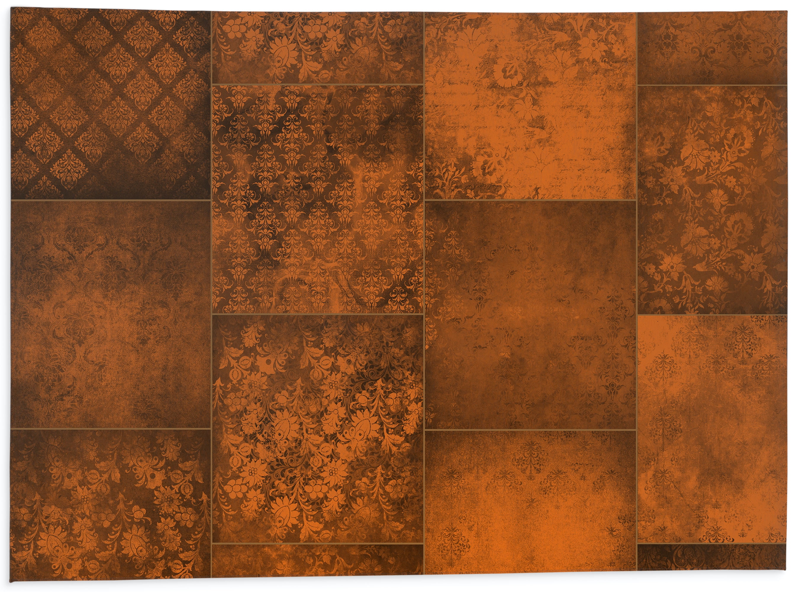 Eclectic Bohemian Patchwork Rust Kitchen Mat by Kavka Designs - Walmart.com