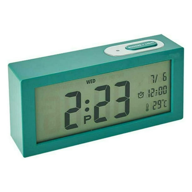 LCD Electric Alarm Clock with Calendar Digital Desktop Clocks Humidity ...