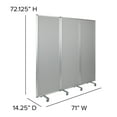 Emma + Oliver Mobile Whiteboard/Cloth 3 Section Partition with Locking ...