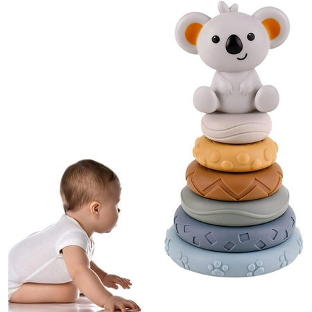 Stacking & Nesting Circle Toy | Montessori Stacking Rings, Silicone ...