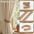 4 Pcs Braided Curtain Tiebacks Boho Flexible Rope Drapes Holder Braided ...