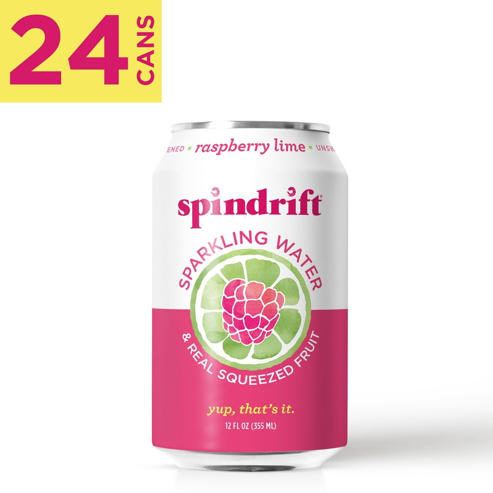 Spindrift Raspberry Lime Sparkling Water, 12 Fl. Oz. Cans (Pack of 24) - Walmart.com - Walmart.com
