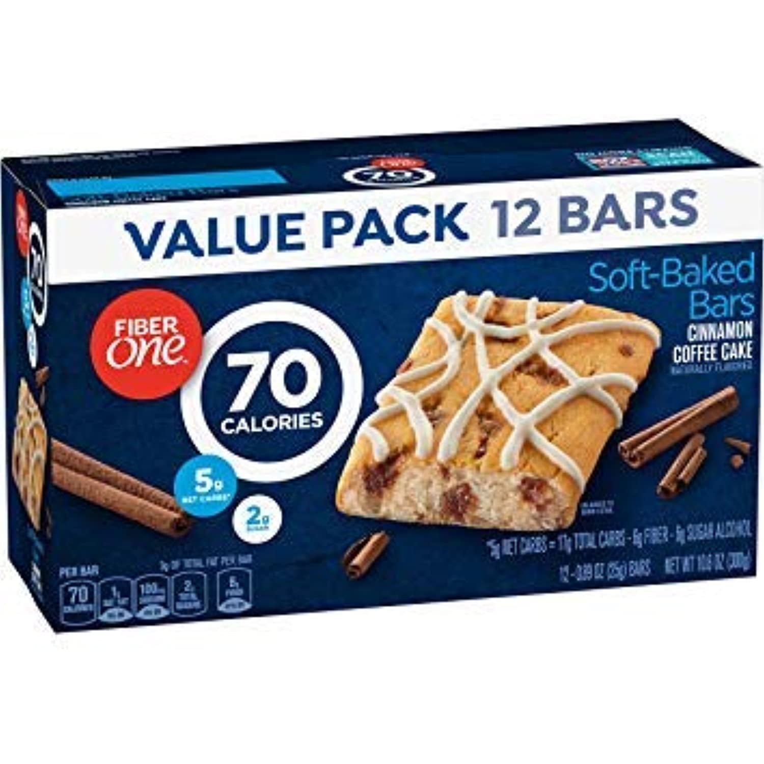 Fiber One 70 Calorie Bar, Cinnamon Coffee Cake - 2 Boxes Of 12 (24 ...