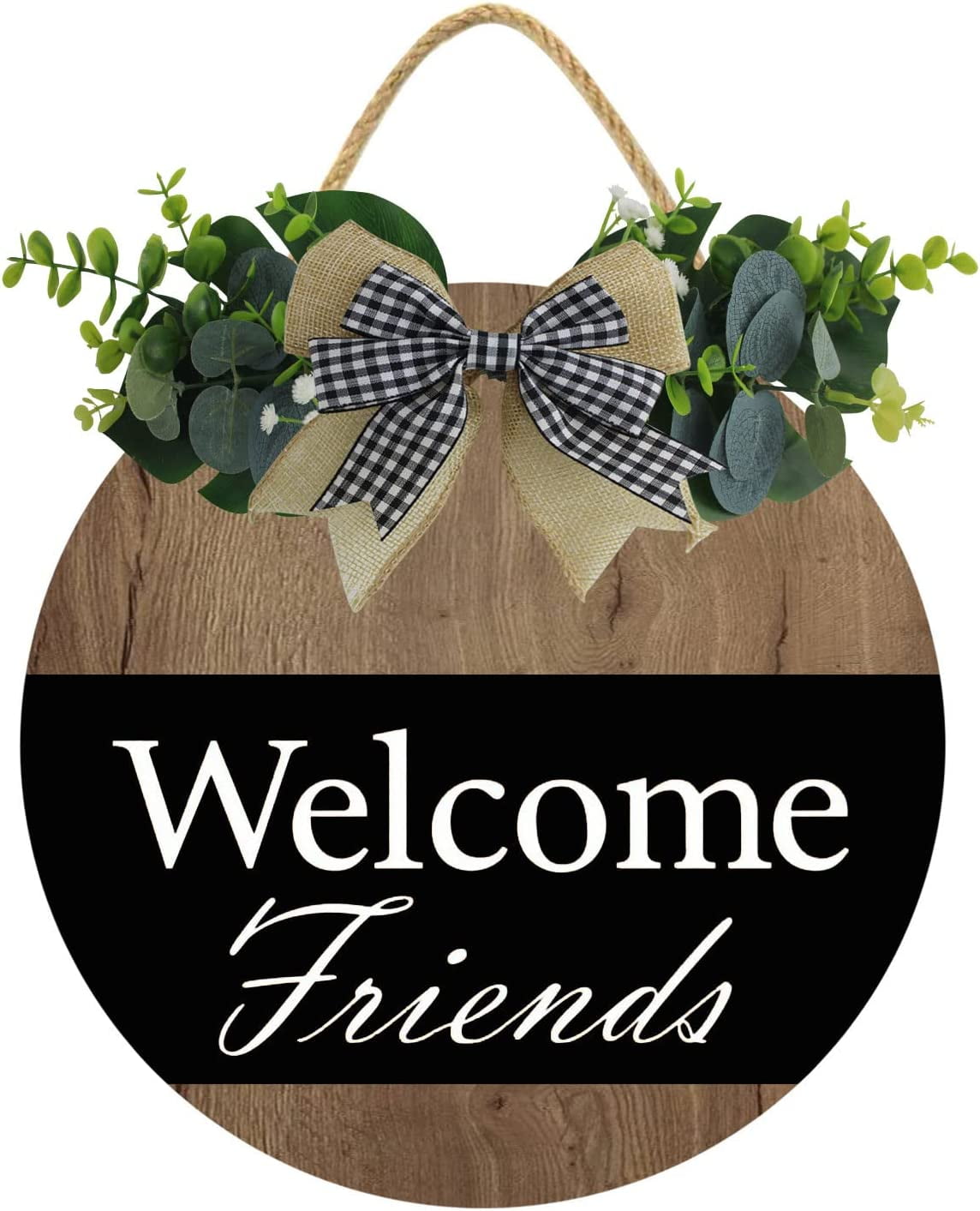 Eveokoki 12" Welcome Friends Sign for Front Door Decorations for All ...