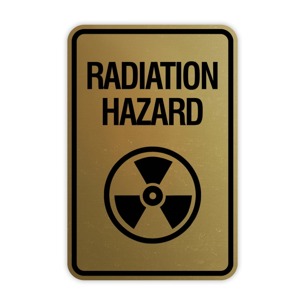 Signs ByLITA Portrait Round Radiation Hazard Sign (Brushed Gold ...