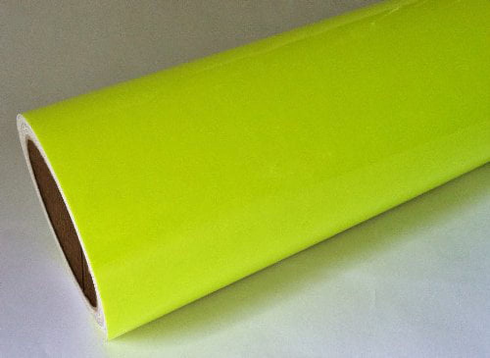 Fluorescent Yellow Neon Sign Vinyl, Self-Adhesive, 12 Inch X 10 Feet ...