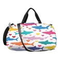 DIXRUYEE Shark Heart Pattern Scale Duffel Bag With Ventilated Shoe ...