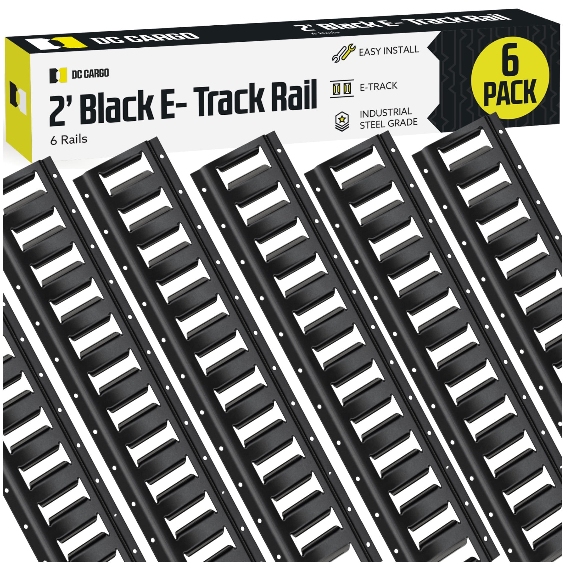 DC Cargo Etrack Rails 2' Horizontal Black Powder Coated E Track Rail 6 ...
